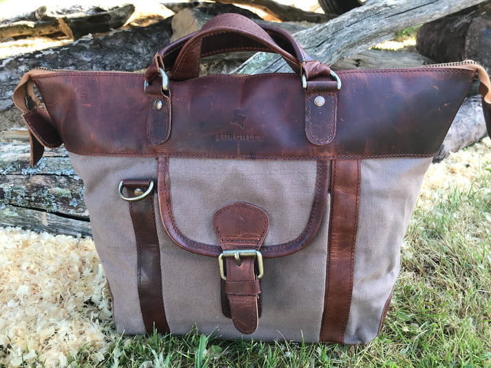 Melton Canvas and Leather Shoulderbag | Burghley Bags